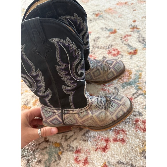 Roper | Shoes | Roper Little Kids 2 Western Cowboy Boots Black Purple ...